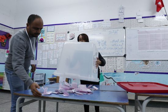 Election Officials Count Votes After Polls Editorial Stock Photo ...