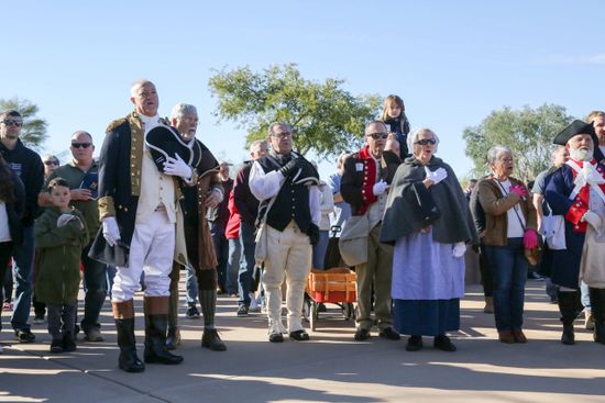 Crowd Says Pledge Allegiance During Ceremony Editorial Stock Photo ...