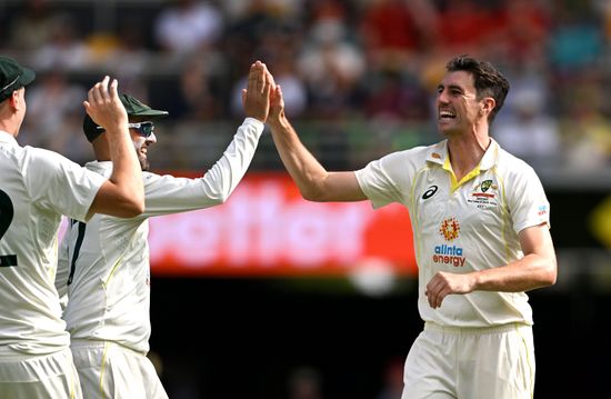 Australian Bowler Pat Cummins Celebrates Dismissing Editorial Stock ...