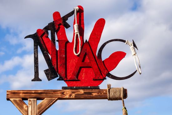 Red Hand Letters Naic Sits On Editorial Stock Photo - Stock Image ...