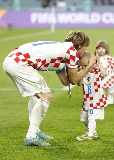 Luka Modric L Croatia Kisses Child Editorial Stock Photo - Stock Image ...