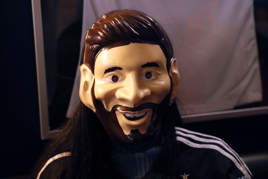 Argentinian Supporter Wears Lionel Messi Mask Editorial Stock Photo ...