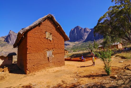 Traditional Red Stone Houses Andringitra National Editorial Stock Photo ...