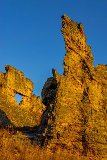 Savannah Huge Rock Formations Sunset Isalo Editorial Stock Photo ...