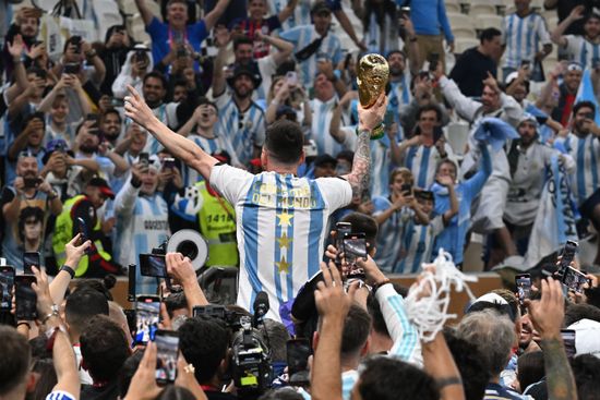 Arms Fans Lionel Messi Celebrates World Editorial Stock Photo - Stock ...