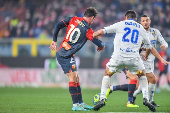 Mattia Aramu Genoa Luca Ravanelli Frosinone Editorial Stock Photo ...