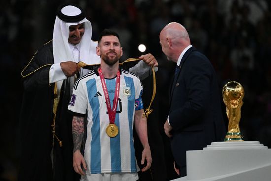 Emir Qatar Dresses Lionel Messi Arab Editorial Stock Photo - Stock ...