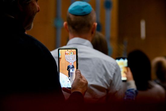 Members Jewish Community Holds Smart Phones Editorial Stock Photo ...