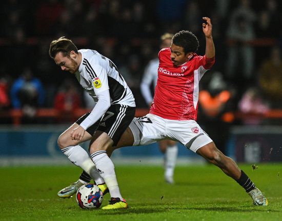 Caleb Watts Morecambe Challenges Jack Nolan Editorial Stock Photo ...