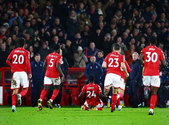Serge Aurier Nottingham Forest Celebrates Scoring Editorial Stock Photo ...