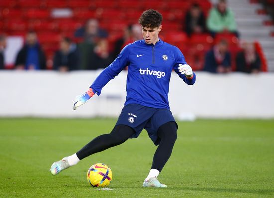 Chelsea Goalkeeper Kepa Arrizabalaga Warms Ahead Editorial Stock Photo ...