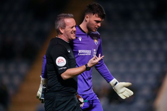 Referee Carl Brook Talks Colchester United Editorial Stock Photo ...