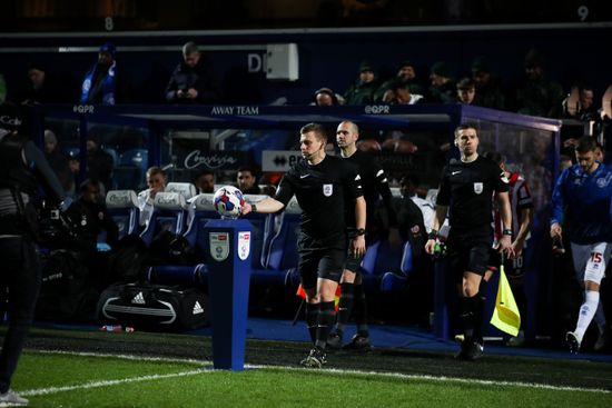 Referee Josh Smith Picks Match Ball Editorial Stock Photo - Stock Image ...