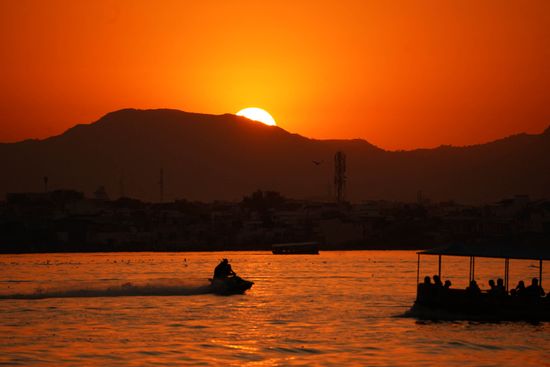 Sunset View Anasagar Lake Ajmer India Editorial Stock Photo - Stock ...