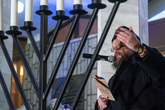 Rabbi Symcha Keller Speaks During Ceremony Editorial Stock Photo ...