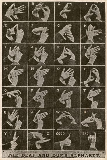 Deaf Dumb Sign Language Alphabet Defined - Foto de stock de contenido ...