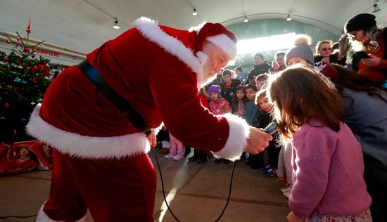 Santa Holds Microphone Romanian Girl R Editorial Stock Photo - Stock ...