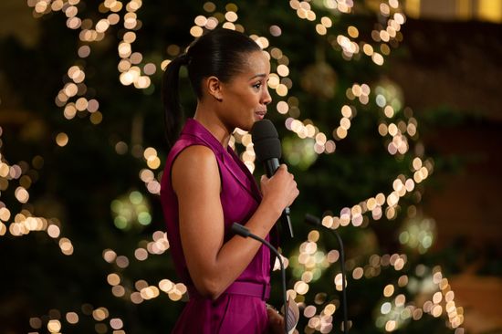 Presentator Pictured During Yearly Christmas Concert Editorial Stock ...
