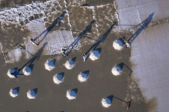 Colourful Process Salt Harvesting Captured Hon Editorial Stock Photo ...