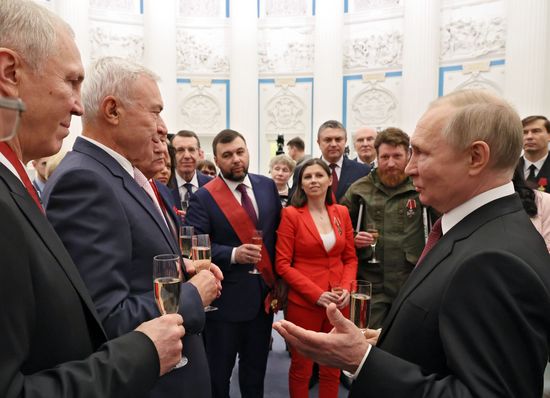 Russian President Vladimir Putin R Toasts Editorial Stock Photo - Stock ...