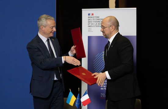 Bruno Le Maire Denys Shmygal French Editorial Stock Photo - Stock Image ...