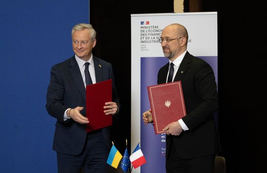 Bruno Le Maire Denys Shmygal French Editorial Stock Photo - Stock Image ...