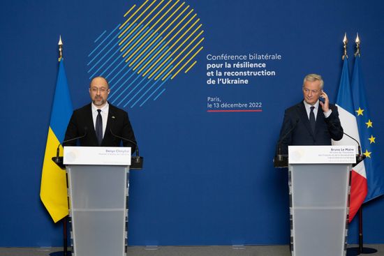 Denys Shmygal Bruno Le Maire During Editorial Stock Photo - Stock Image ...