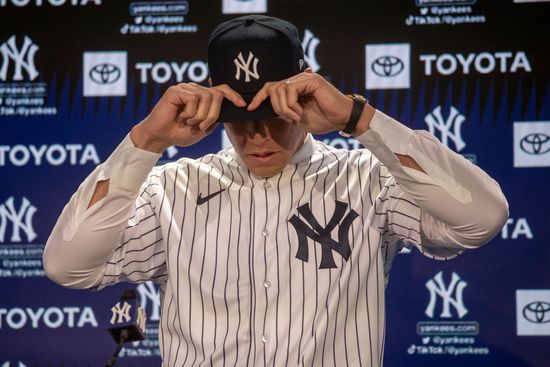 Aaron Judge Approaches Podium During Press Editorial Stock Photo ...