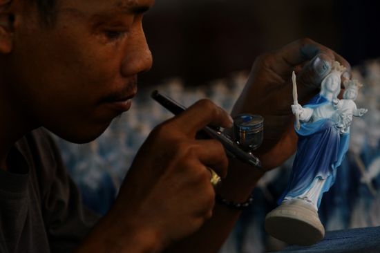 Craftsman Makes Final Touches On Spiritual Editorial Stock Photo ...