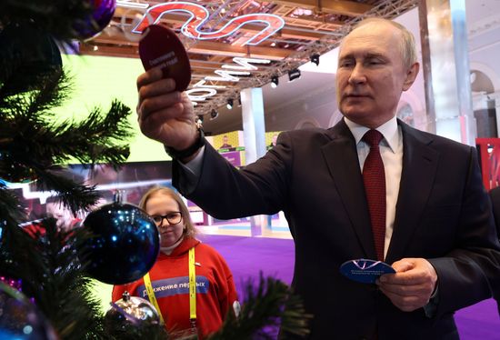 Russian President Vladimir Putin Takes Childs Editorial Stock Photo ...