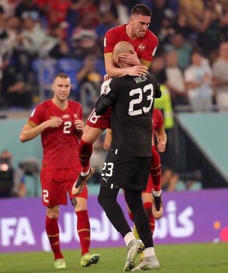 Dusan Vlahovic Goalkeeper Vanja Milinkovicsavic During Editorial Stock ...
