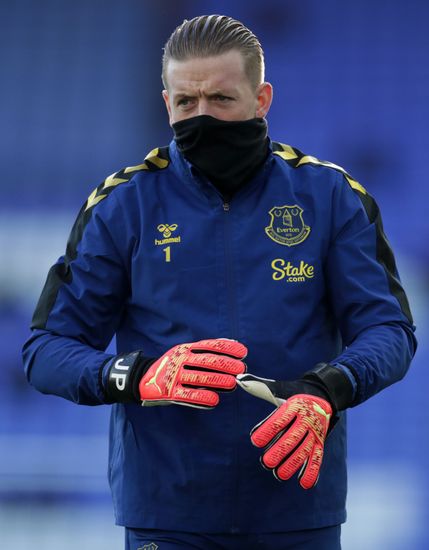 Everton Goalkeeper Jordan Pickford Wraps Against Editorial Stock Photo ...