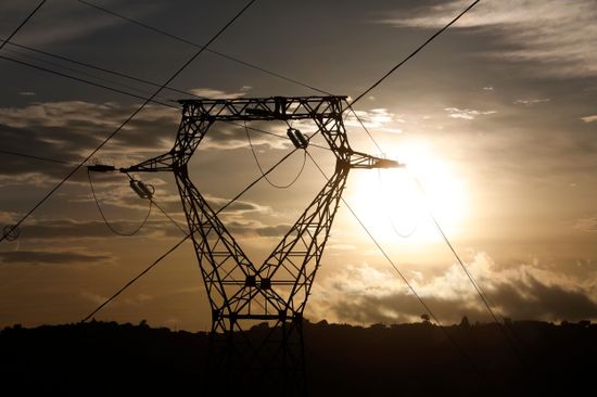 Hightension Electricity Power Lines Nice Southern Editorial Stock Photo ...