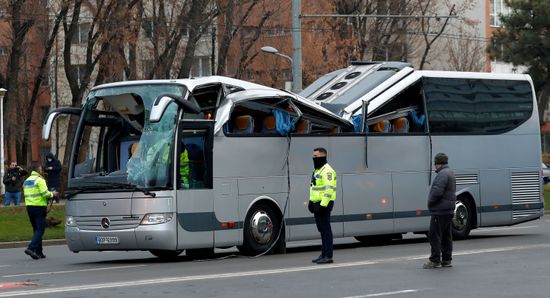 Romanian Police Investigate Bus Wreckage After Editorial Stock Photo ...