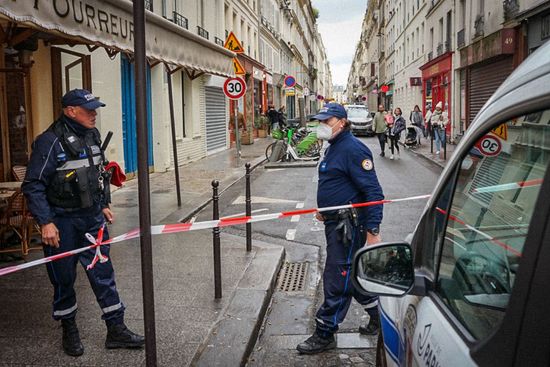 Police Officers Seen Setting Cordon Line Editorial Stock Photo - Stock ...