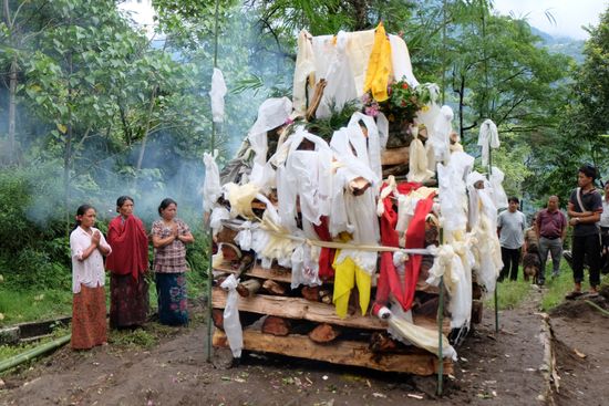 Buddhist Cremation Ceremony Village Singhik North Editorial Stock Photo ...