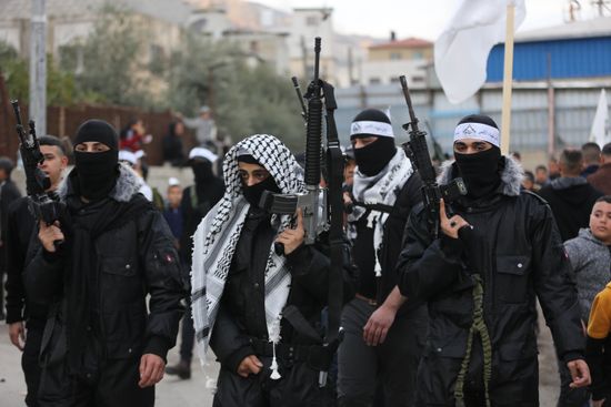 Palestinian Gunmen Balata Brigade Fatah Movement Editorial Stock Photo ...