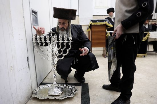 Ultraorthodox Jews Light Candles Their Rabbi Editorial Stock Photo ...