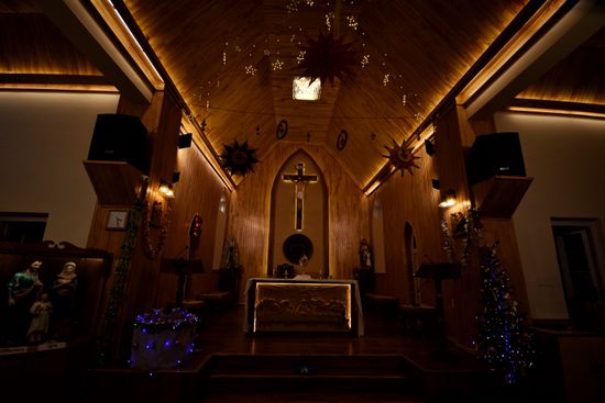 Jesus Christ On Cross Eliminated Lights Editorial Stock Photo - Stock ...