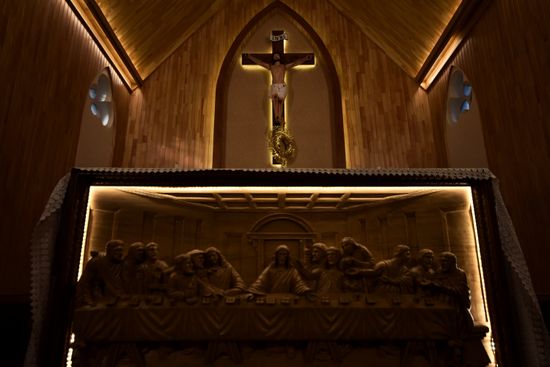 Jesus Christ On Cross Eliminated Lights Editorial Stock Photo - Stock ...