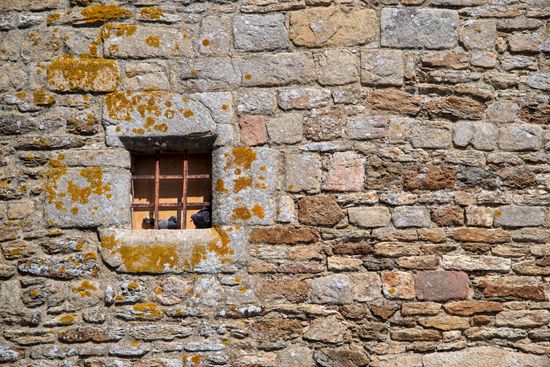 Natural Stone Wall Barred Window Texture Editorial Stock Photo - Stock ...