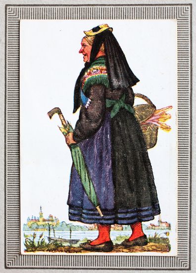 Traditional Costumes Germany 19th Century Mecklenburg Editorial Stock ...