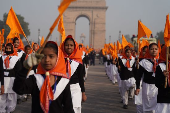 School Students March Past India Gate Editorial Stock Photo - Stock ...