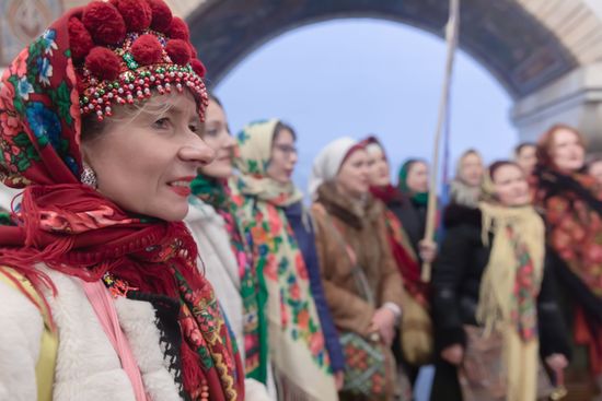 Woman Traditional Ukrainian Clothes Collective Kyivska Editorial Stock ...