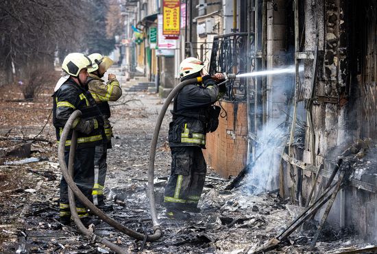 Bakhmut Firefighters Extinguish Fire Set By Editorial Stock Photo ...