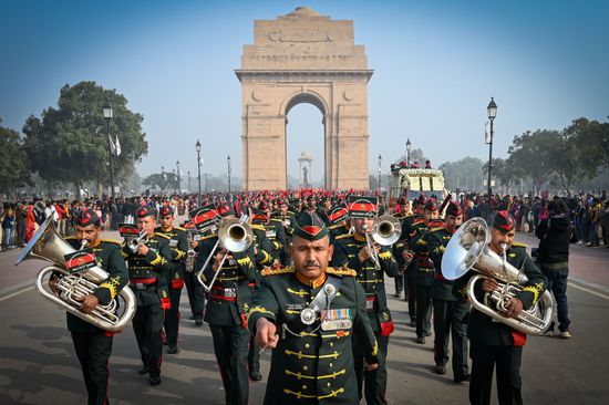 Army Bands Participate Parade Marking Veer Editorial Stock Photo ...