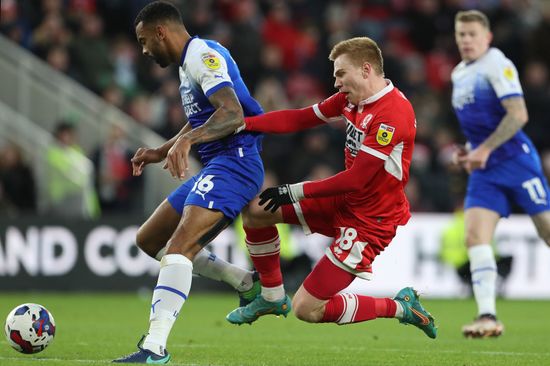 Middlesbroughs Duncan Watmore Action Wigan Athletics Editorial Stock ...
