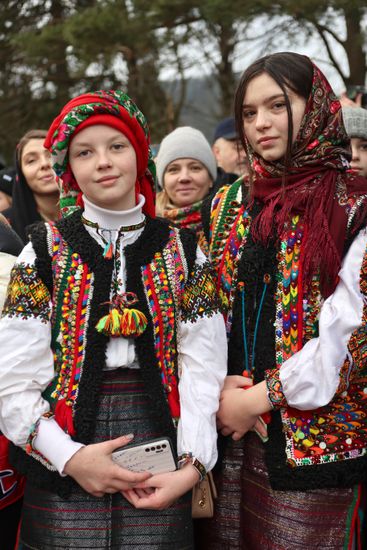 Two Women Clad Traditional Hutsul Costumes Editorial Stock Photo ...