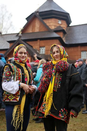 Two Women Clad Traditional Hutsul Costumes Editorial Stock Photo ...