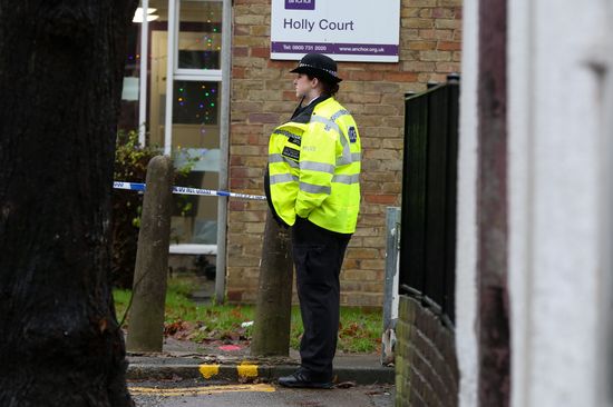 Police Officer Guards Crime Scene On Editorial Stock Photo - Stock ...